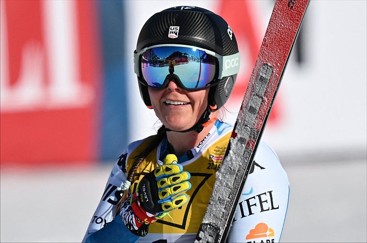 ALPINE SKIING: American Breezy Johnson starts first, finishes first for ...